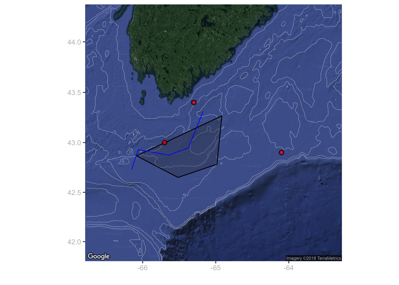 Bathymetric maps in R | Hansen Johnson